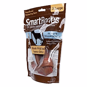 SmartBones Dog Chews, Treat Your Dog to Rawhide-Free Dog Bones, Made With Real Meat and Vegetables, 3 Large