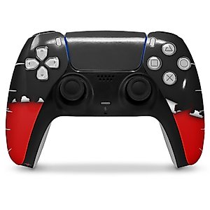WraptorSkinz Skin Wrap compatible with Sony PS5 DualSense Controller Ripped Colors Black Red (CONTROLLER NOT INCLUDED)