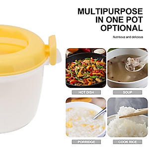 Microwave Rice Cooker, Microwave Steamer Bowl Pasta Cooker Noodle Fish Vegetable Veggie Steaming Bowl for Soup Rice Chicken 20x15.5cm (Random Color)