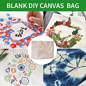 CNaiyunpin Canvas Grocery Bag 3pc XL Set with Real Pockets, Long Shoulder Strap and Short Handle, Canvas Tote Bags Heavy Duty, Foldable, Washable