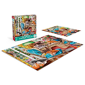 Ceaco - Paws Gone Wild - Kittens in The Bedroom - 550 Piece Jigsaw Puzzle