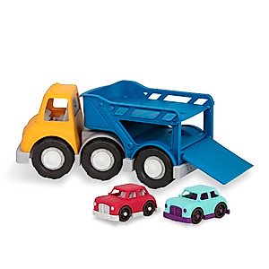 Battat- Wonder Wheels- Toy Carrier Truck & 2 Toy Cars – Toy Truck Playset For Kids, Toddlers – Pretend Play- Recyclable Materials – 1year +