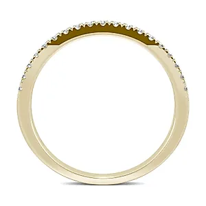 14K Yellow Gold Moissanite by Charles & Colvard 1.5mm Round Wedding Band-size 8.5 0.29cttw DEW