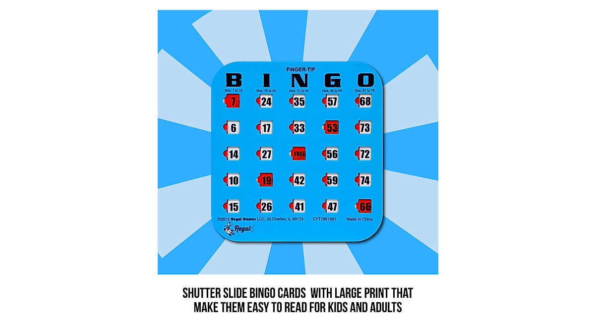 Regal Bingo Sliding Windows Cards - 10 Pack for Fun