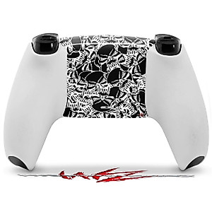 WraptorSkinz Skin Wrap compatible with Sony PS5 DualSense Controller Scattered Skulls Black (CONTROLLER NOT INCLUDED)