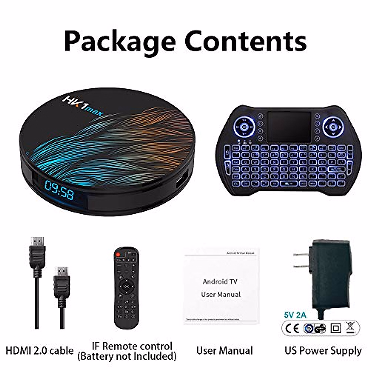 Android TV Box 11.0 4GB 64GB Smart TV Box Android Box RK3318 USB 3.0 Ultra HD 1080P 4K HDR WiFi 2.4GHz 5.8GHz BT 4.1 Set Top Box with Mini Wireless Backlit Keyboard