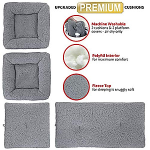 Kitty City Large Stackable Grey Condo, Cat Cube, Cat House, Pop Up Bed, Cat Ottoman, Mansion