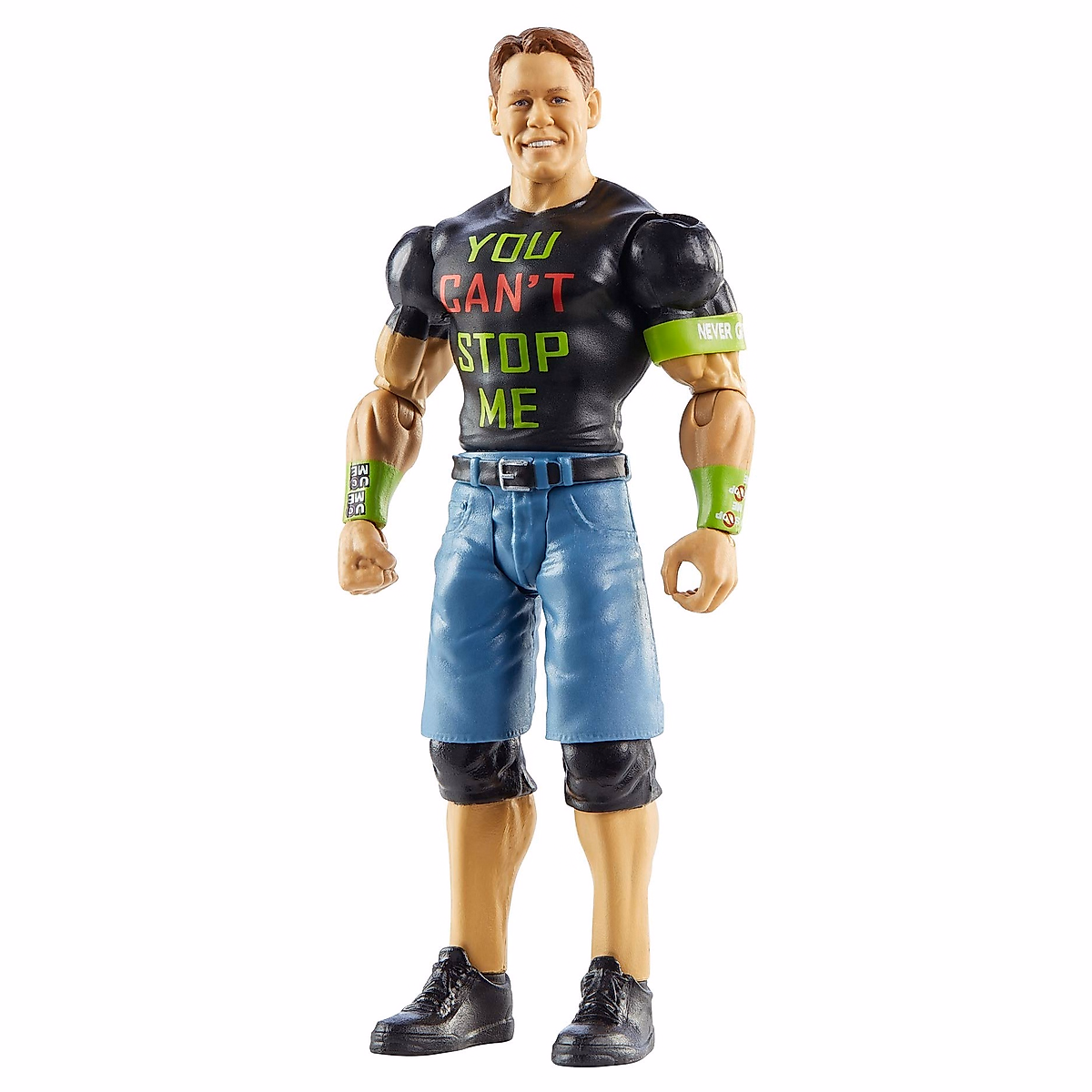 WWE Mattel John Cena Basic Series #113 Action Figure in 6-inch Scale with Articulation & Ring Gear, Multi (GLB17)