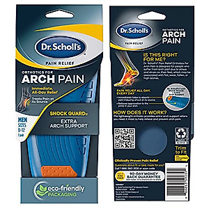 Dr. Scholl's ARCH Pain Relief Orthotics, Insoles for Men (8-12), 1 Pair Shoe Inserts