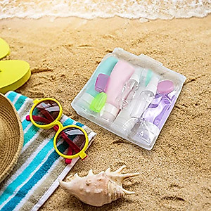 sowinlar 12 Pack Travel Bottles Set for Toiletries，TSA Approved Silicone Leak Proof Refillable Travel Containers, Squeezable Travel Kit,Travel Size Bottles for Toiletries Shampoo Soap 3 oz