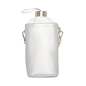 Betsey Johnson Rhinestone Hydration Bag with Water Bottle, Silver