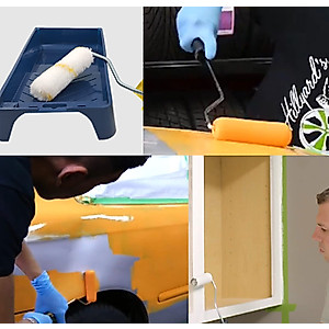 100 Pieces 4 Inch Paint Roller Covers Small Roller Nap with Roller Frame Kit Mini Paint Rollers for House Painting Wall Painting Tools