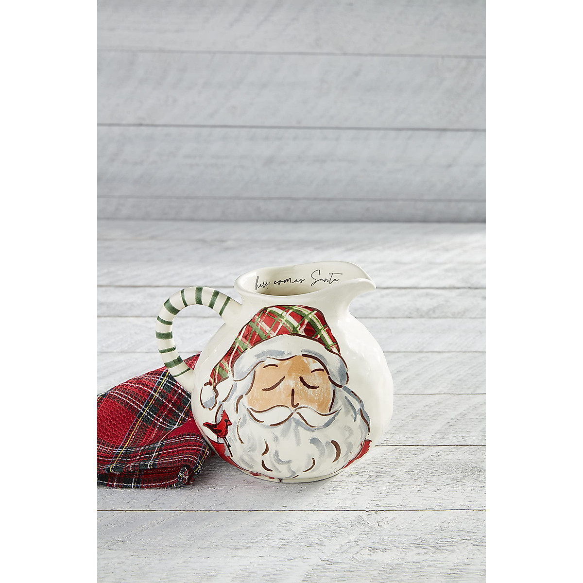 Mud Pie Christmas Santa Pitcher, Multi, 90 oz