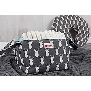 Maternity Breastfeeding Pillow Cover by Danha-Newborn Baby Feeding Cushion Case-Cute Donut Shape Wedge Pillow-Best Infant Support-for New Moms-Deer Head Prints Slipcover-Breathable Soft Fabric