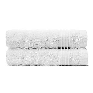 Cosy House Collection 2-Pack Essential Cotton Washcloth Towel Set - Ultra Soft, Absorbent & Quick Drying - Luxury 100% Cotton Plush Towel - for Bathroom, Shower & Kitchen (Washcloth, White)
