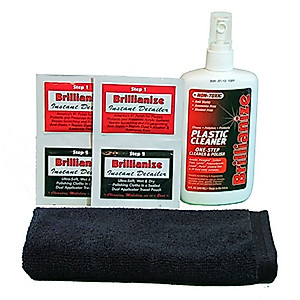 Brillianize Plastic and Glass Cleaning Kit with Terry Style Microfiber Polishing Cloth