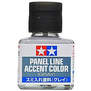 Tamiya America, Inc Panel Line Accent Color, 40ml Grey, TAM87133