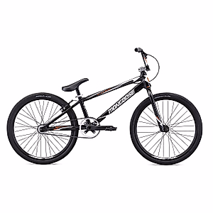 Mongoose Title Elite Pro BMX Race Bike with 24-Inch Wheels in Black for Advanced and Returning Riders, Featuring Professional-Grade 6061 Tectonic T1 Biaxial Hydroformed and Butted Aluminum Frame