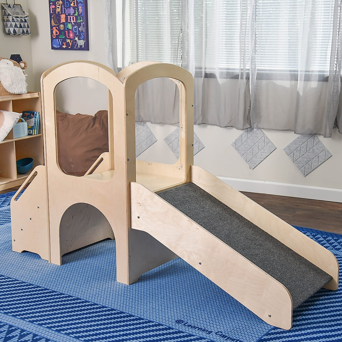 Children's Factory-ANG1617 Toddler Loft Set, Kids Indoor Play Equipment, Sliding/Climbing/Crawling Toys for Preschool/Daycare/Playroom, Wooden Classroom Furniture