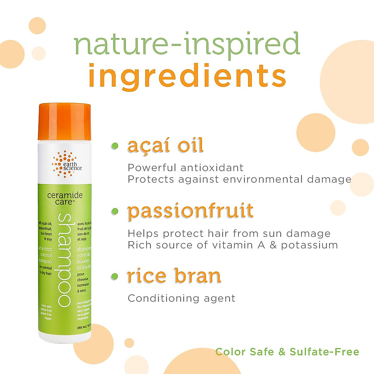 EARTH SCIENCE - CERAMIDE CARE: Curl & Frizz Control Conditioner for Normal To Dry Hair (10 oz.)