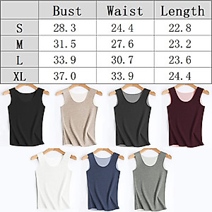 YYA Women's Sexy Sleeveless Cropped Tank Tops Thermal Vest Thick Tank-Top Sleeveless Camisole B-Black