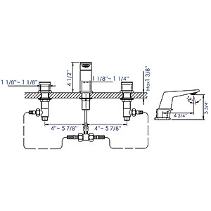 ALFI brand AB1471-PC Polished Chrome Modern Widespread Bathroom Faucet, 4.75" L x 8" W x 4.5" H