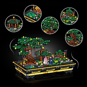 Cihely Bonsai Tree Building Blocks Kits 00902, Artificial Bonsai Building Project to Release Stress and Focus The Mind, for Birthday Christmas Gifts to Adults/Teens（Cherry Blossoms 1469PCS）