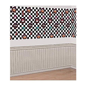 Amscan 50's Theme Checkered Scene Setter Room Roll Party Decorations, 48" x 40', Multicolor