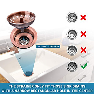 KONE 2 PCS Kitchen Sink Strainer - 304 Stainless Steel Drain Strainer Sink No Water Remains, with Handle Easy to Use and Clean