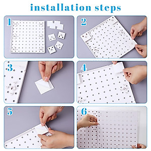 Nuanchu 8 Set Pegboard Wall Mount Display Organizer Kit - Plastic Pegboard Panels for Garage Kitchen Living Room Office No Drilling to Wall, No Drilling Required, 10 x 10 Inch(White)