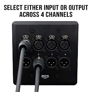 WallCAT 8 - Analog, AES3, DMX and intercom 4 Channel Wall Plate NO Solder Required (Black)