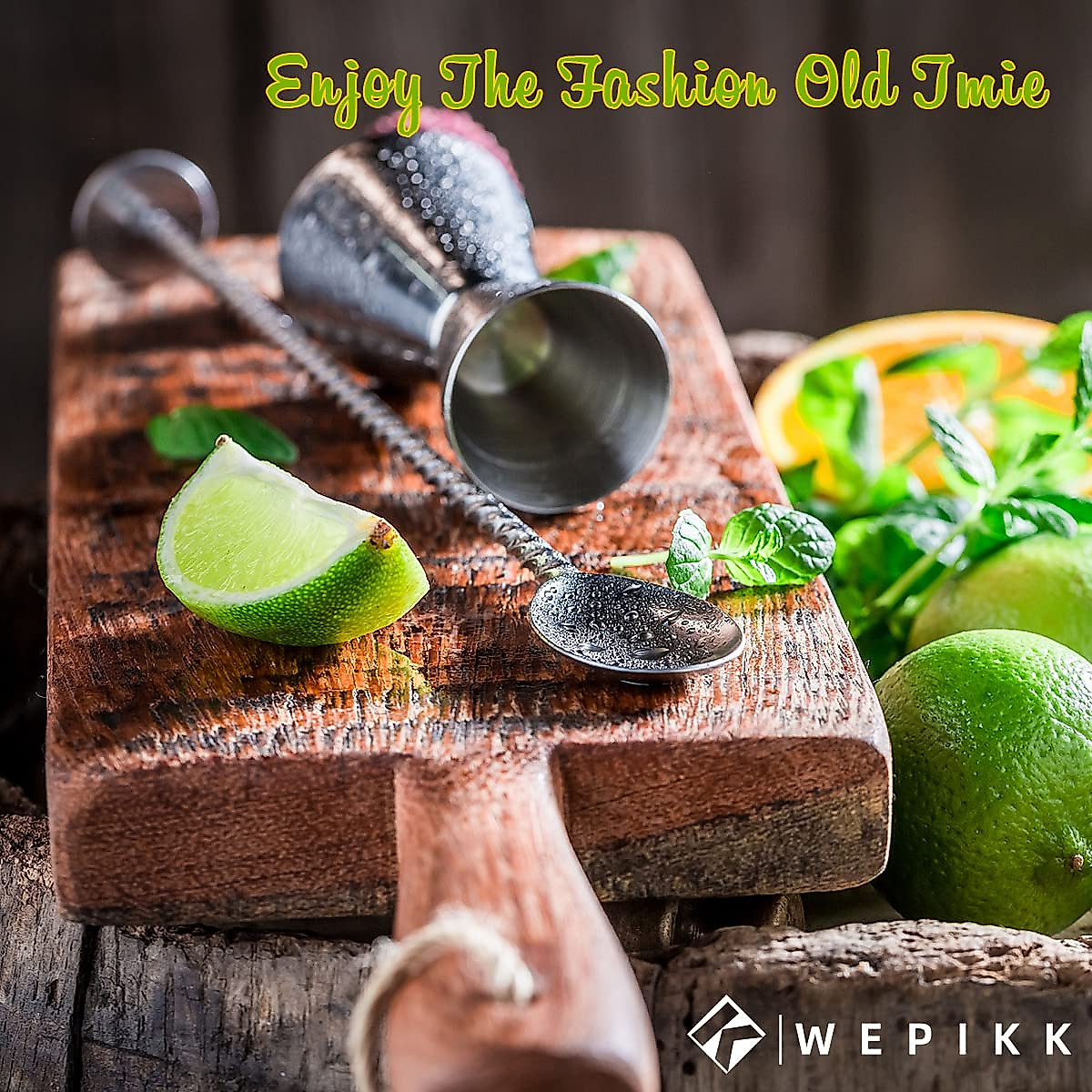 Wepikk Cocktail Shaker Set Bar Tools Mixology Bartender Kit Stainless Steel Drink Mixer Portable Carry Bag Travel Kit 25.4 oz Martini Whisky Mojito Margarita Tequila