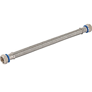 Eastman 18 Inch Steel-Flex Water Heater Connector, 3/4 Inch x 3/4 Inch FIP Swivel, Braided Stainless Steel Water Heater Connectors, 48251
