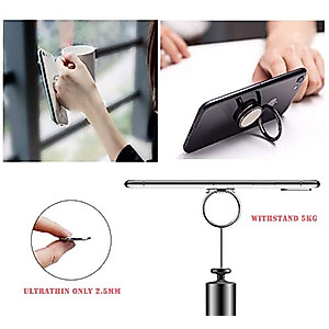 Phone Ring Holder Stand Finger Kickstand 360° Rotation Metal Ring Grip with Magnetic Phone Car Mount Holder Set Compatible with iPhone, Samsung, LG, Sony, HTC ETC (Rose Gold)