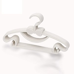 10PCS Baby Hangers for Nursery Closet, Non-Slip Kids Baby Clothes Hangers,Kids Storage Hangers Plastic Thicken Bow Knot Coat Drying Hanger for Toddler Baby(White)