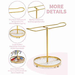 Headband Holder Organizer, Water Ripple Acrylic Headband Storage Display for Women Girl, Hair Bow Organizer Holder for Hair Accessories, Prefect for Disney Mickey Ear Bracelet Hair Clip Jewelry