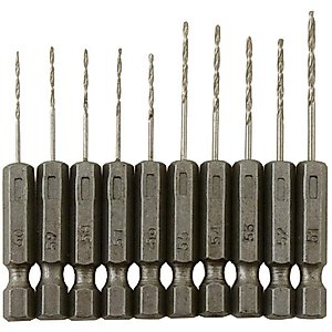 10 pc. Micro Hex Shank Drill Bit Set