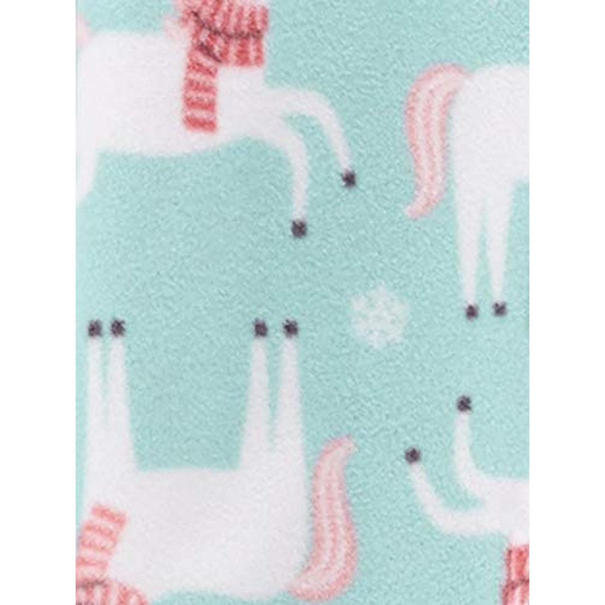 Simple Joys by Carter's Baby Girls' Loose-Fit Flame Resistant Fleece Footed Pajamas, Pack of 3, Buffalo Check/Penguin/Unicorn, 18 Months