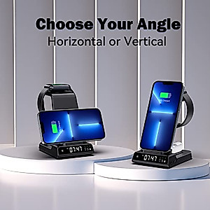 leChivée Wireless Charger for Apple Devices, 3 in 1 Wireless Charging Station Dock for iPhone 14 Pro Max/14 Pro/14/13/12/11/X, Apple Watch Charger for iWatch Series 8/7/SE/6/5/4/3/2, AirPods Pro/3/2