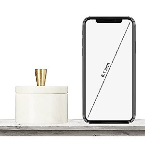 Queenza White Marble Salt Cellar with Lid and Brass Knob, 3 Inch Salt Box