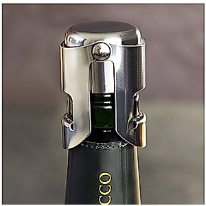Champagne Sealer Stopper, BGMAX 3 Pack Stainless Steel Sparkling Wine Bottle Plug Sealer Set with a Longer Sealing Plug, Gifts Accessories for Champagne