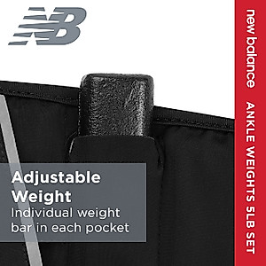 New Balance Ankle Weights For Women & Men - Adjustable Strength Training Weight Sets for Walking, Running, Pilates, Yoga, Aerobics, Cardio Exercises (Available in 3, 5lb & 8 Pound Sets), 5lb Set