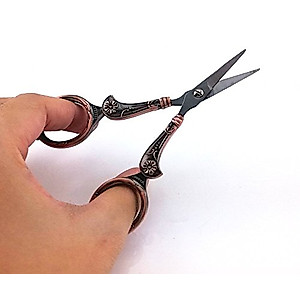 yueton Vintage European Style Needlework Embroidery Scissors (Copper)