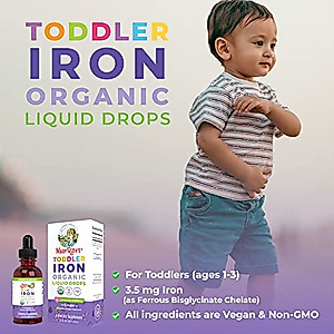 Kids Multivitamin Gummies & Liquid Iron for Children Ages 1-3 Bundle by MaryRuth | Made with Organic Ingredients | Immune Support | Iron Supplement for Toddlers | Vegan | Non-GMO | Gluten Free.