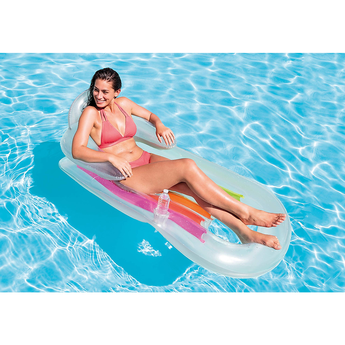 Intex King Kool 58802EP Inflatable Lounging Swimming Pool Float, Multi-Colored