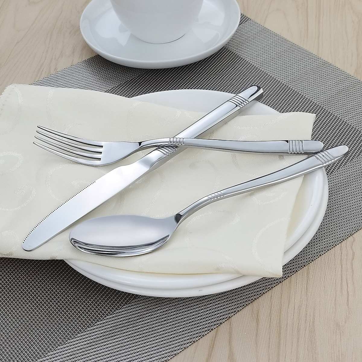 Begale 60-Piece Flatware Set, Stainless Steel, Service for 12