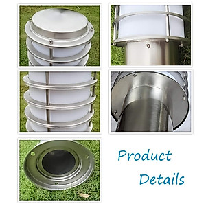 ZMY Modern Waterproof Outdoor Pillar Light Anti-Rust Acrylic Post Lighting Decorative Garden Lawn Column Lantern Landscape Villa Home Pathway Fixture E27 Edison (Color : Silver)