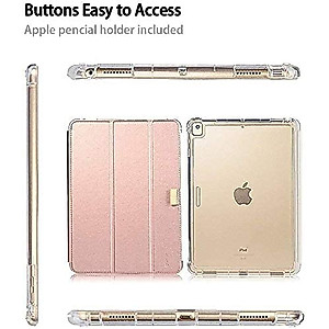 Valkit iPad Air (3rd Gen) 10.5'' 2019 / iPad Pro 10.5'' 2017 Case Smart Folio Stand Protective Translucent Frosted Back Cover for Apple iPad Air 3 10.5 Inch 2019 Auto Sleep/Wake, Rose Gold