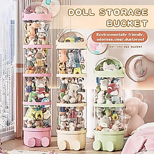 Vertical Toy Storage Tube, Stuffed Animal Storage Tube, Stuffed Animal Organizer, Stuffed Animal Holder, Toy Organizers and Storage, Plushies Storage for Kids Room, Living Room, Bedroom(Green,51.2in)