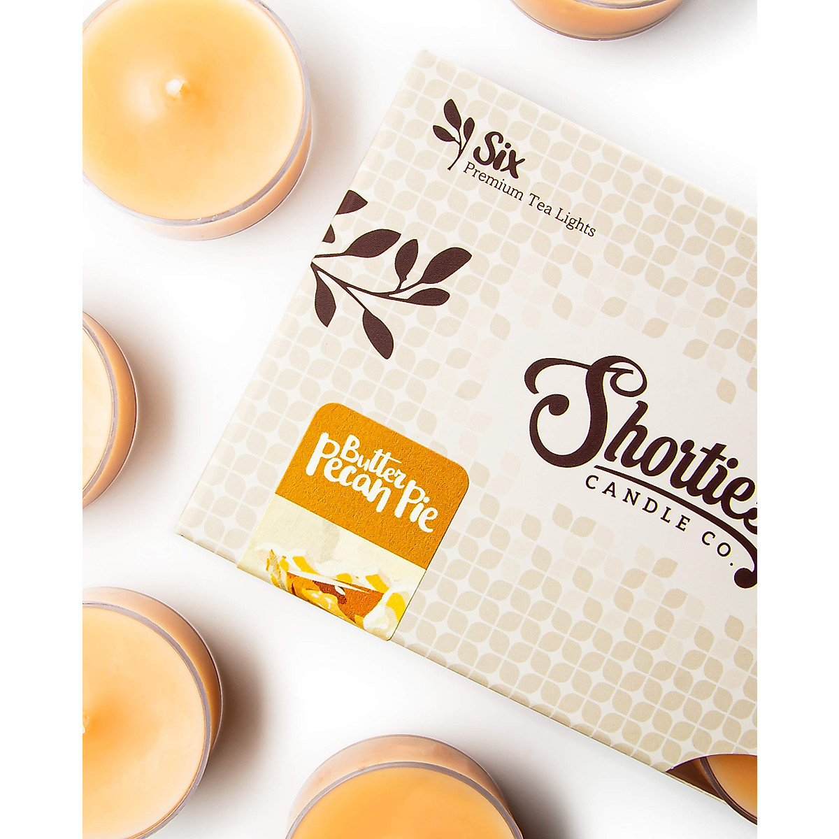 Shortie's Candle Company Fall Premium Tealight Candles Variety 3 Pack (18 Highly Scented Tea Lights) - Pumpkin Souffle, Butter Pecan Pie, Apple Harvest - Made with Natural Fragrance Oils - Collection